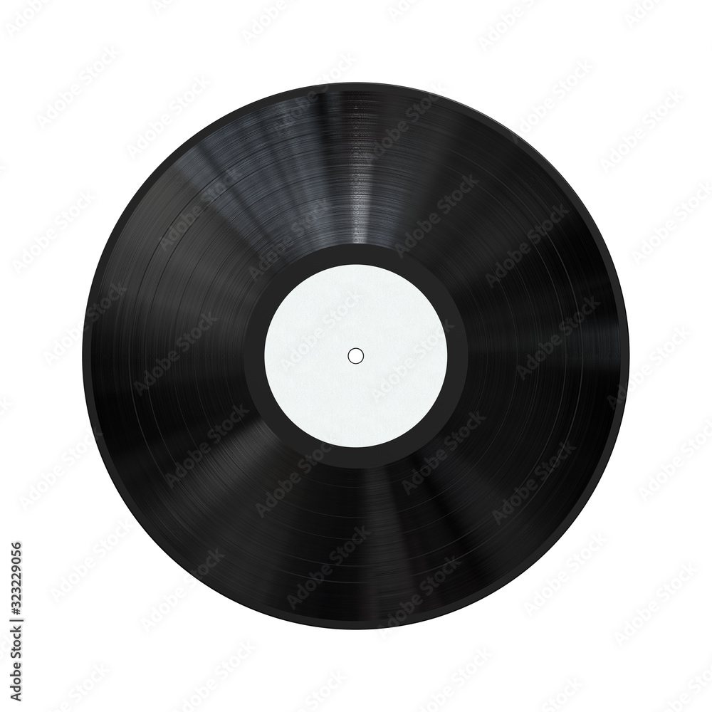 Music Black Vinyl Disc MockUp. LP Tutntable Record. 3D Render Isolated ...