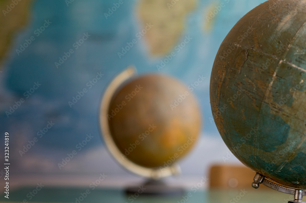 Blur image education, geography, world map, simulation, learning tools ...