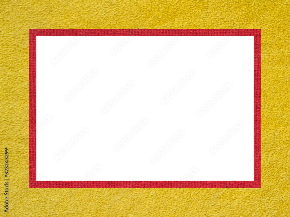 Yellow-red texture of a decorative rectangular frame with a free white ...