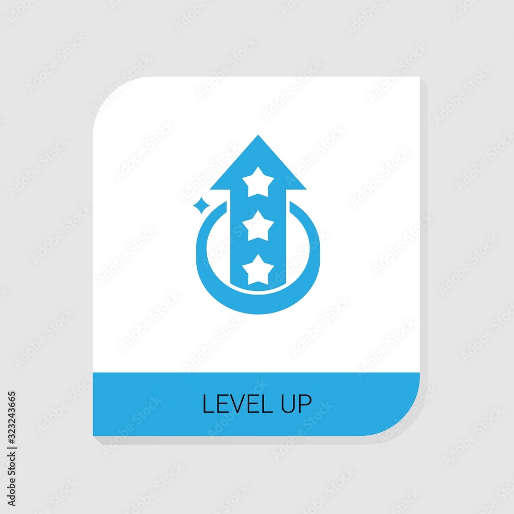 Editable filled level up icon from Gaming icons category. Isolated ...