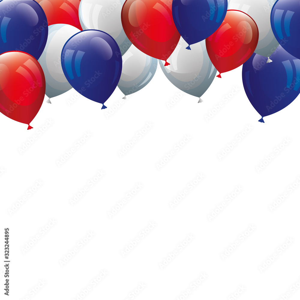 Red White And Blue Balloons Border