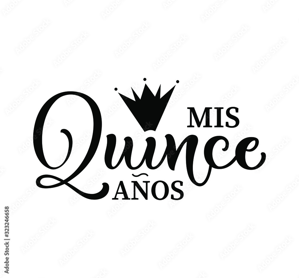 Calligraphy for Latin American girl birthday celebration. Lettering for ...