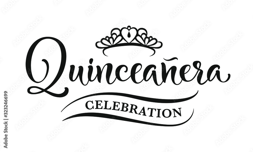 15 birthday celebration lettering for Latin America girl. Quinceanera ...