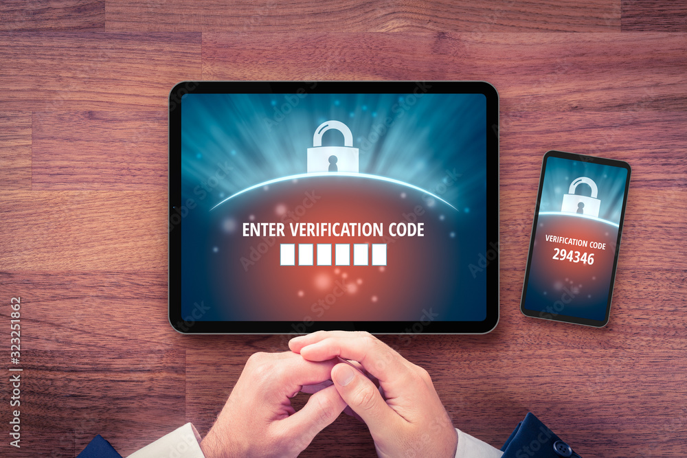 Two-factor authentication and verification security concept Stock Photo ...