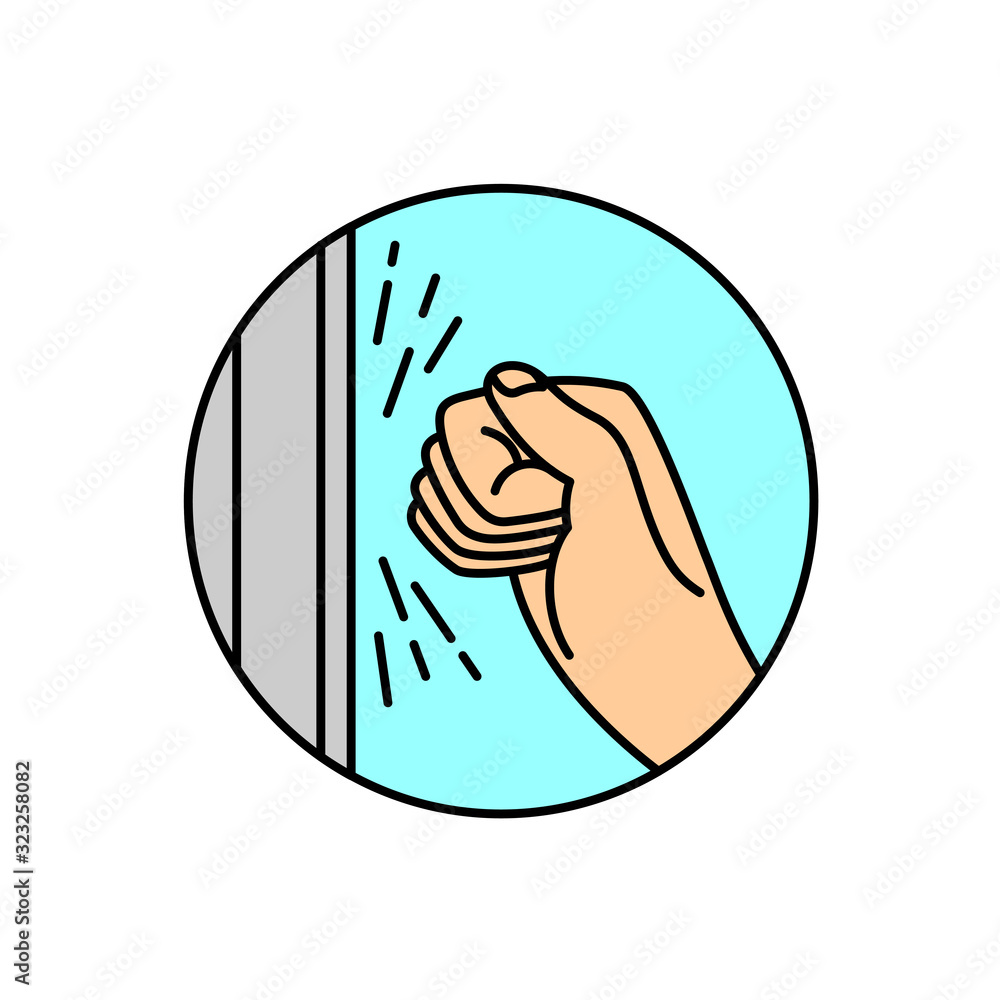 Person hand knocking on door illustration. Please knock icon ...