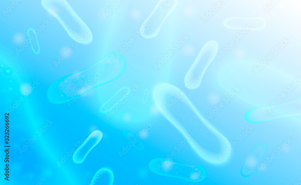 Microbiology concept. Digestion flora, Probiotics Bacteria. Modern ...