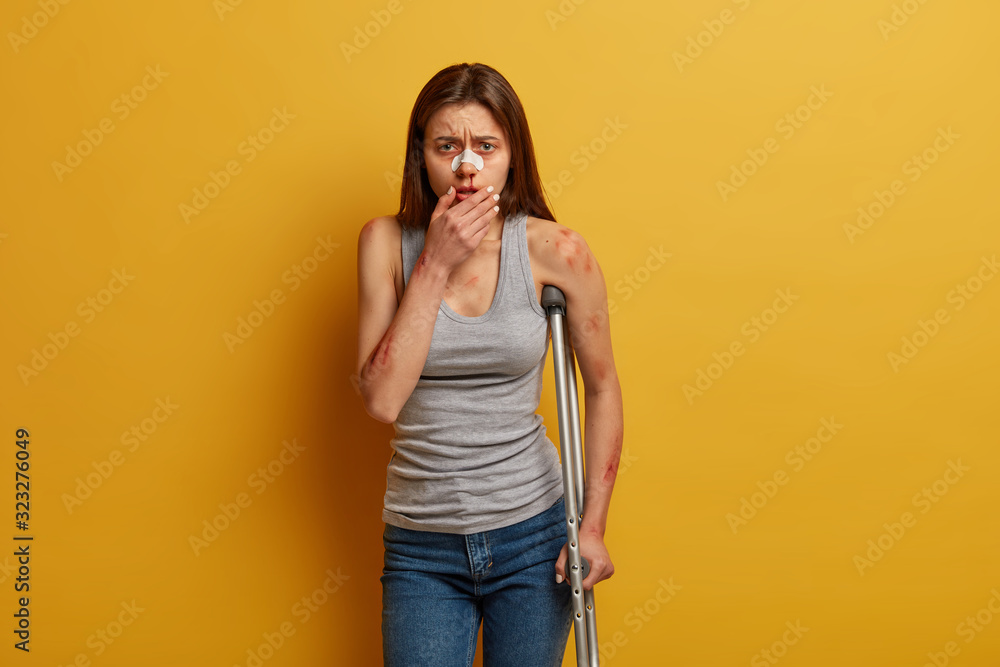 Sad victim crashes in vehicle, receives first medical aid, ignores ...