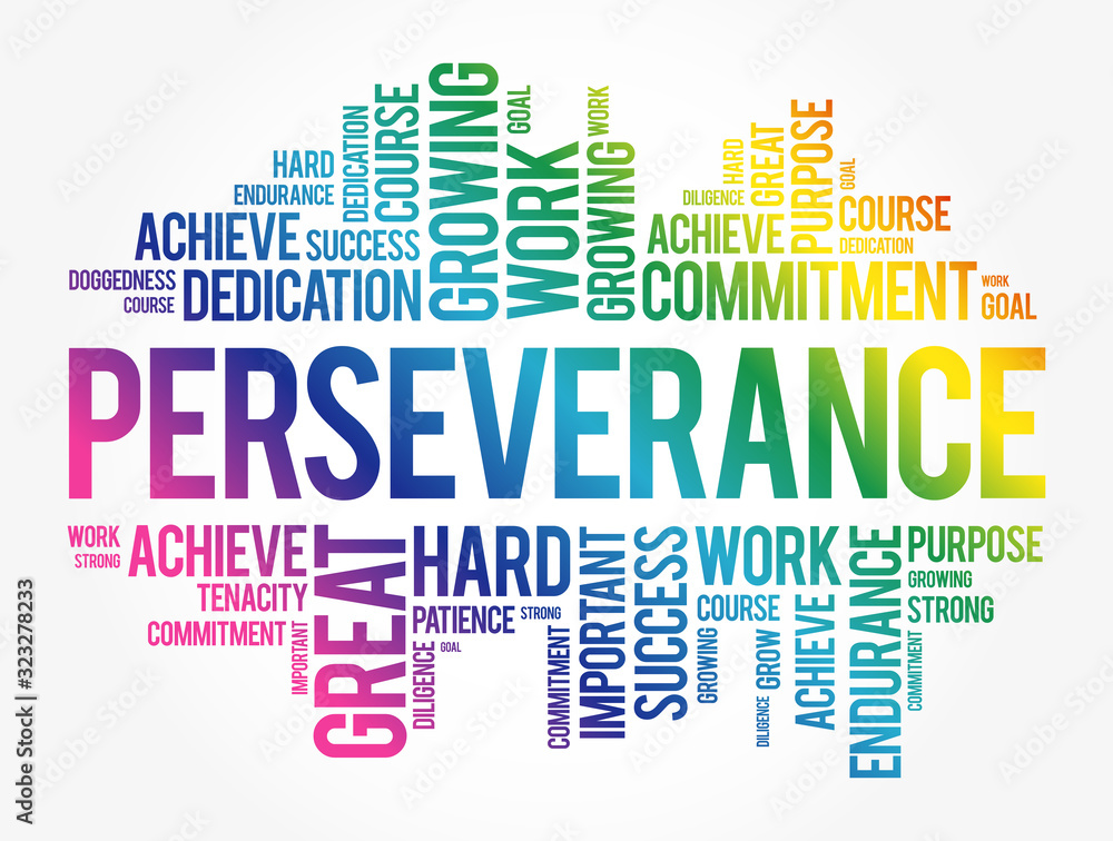 Perseverance word cloud collage, business concept background Stock ...