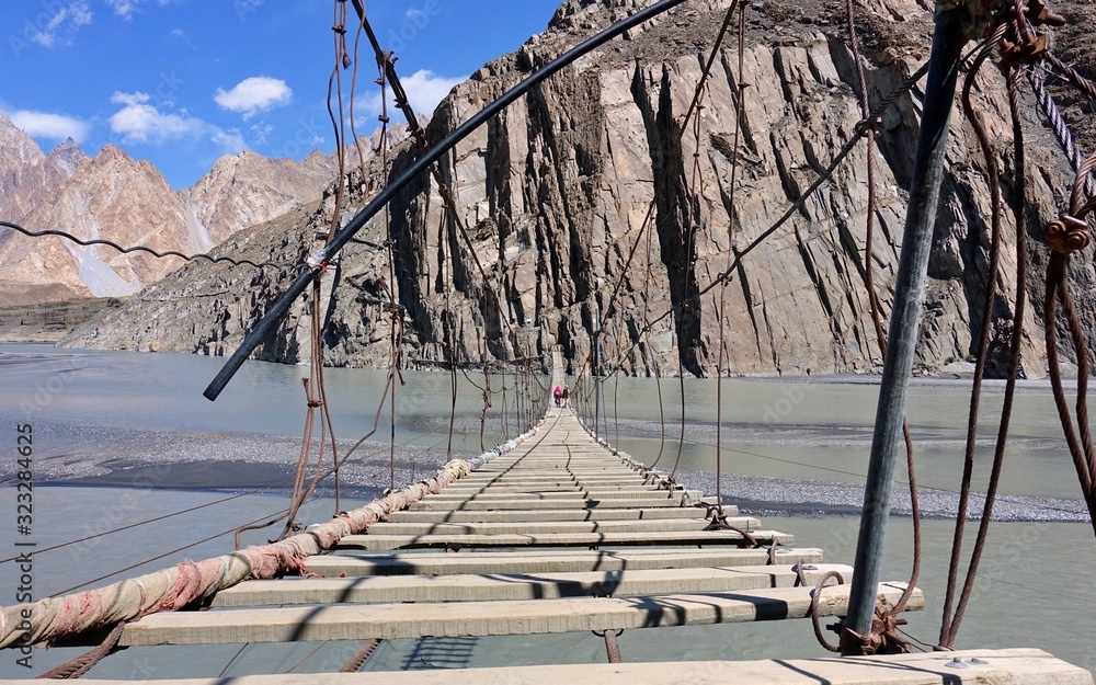 Hussaini Hanging suspension Bridge in Hunza, the most dangerous bridge ...