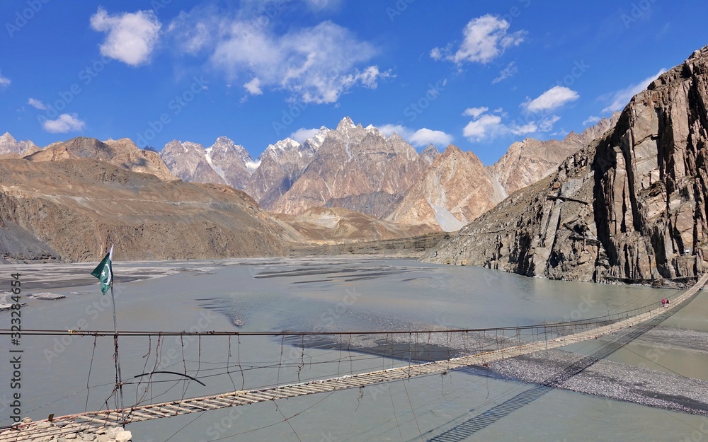 Hussaini Hanging suspension Bridge in Hunza, the most dangerous bridge ...
