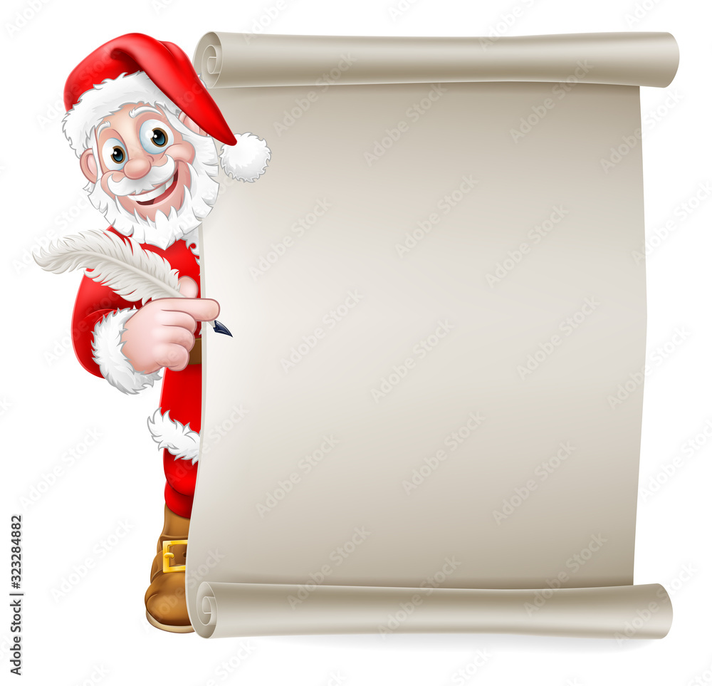 Cartoon Scroll And Quill