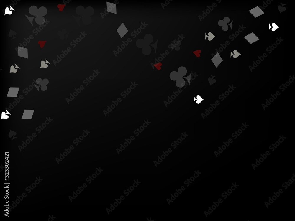 Black pattern with symbol of cards.Symbols poker cards.Design for ...