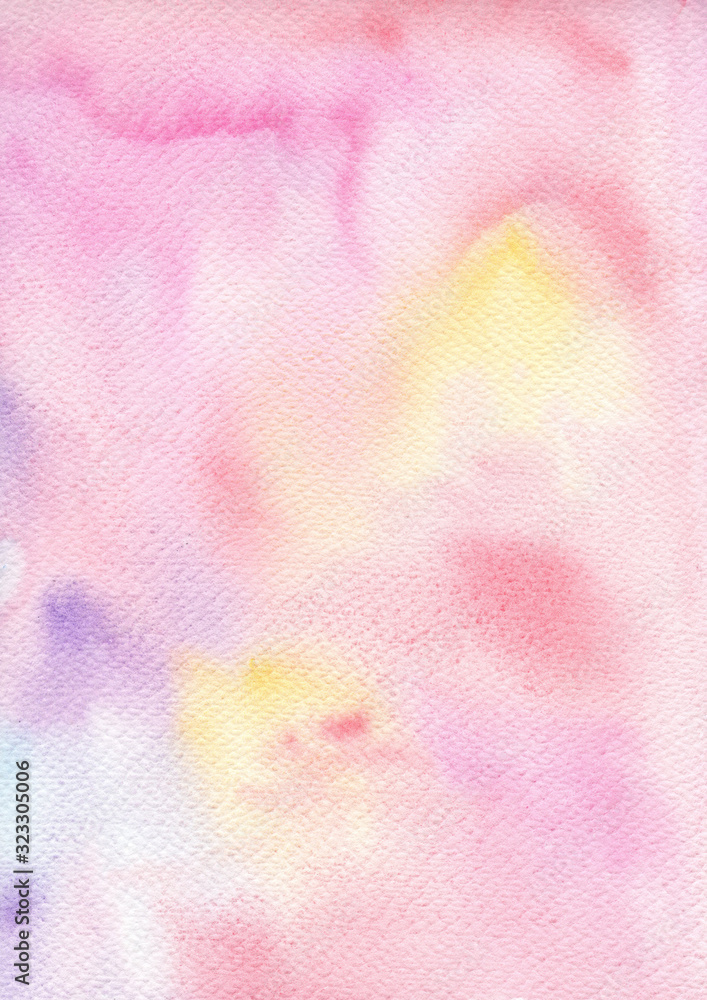 watercolor hand drawn pink yellow gradient background . can be used for ...