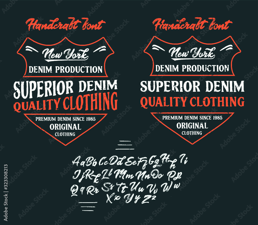 Original vintage Denim print for t-shirt or apparel. Old school vector ...