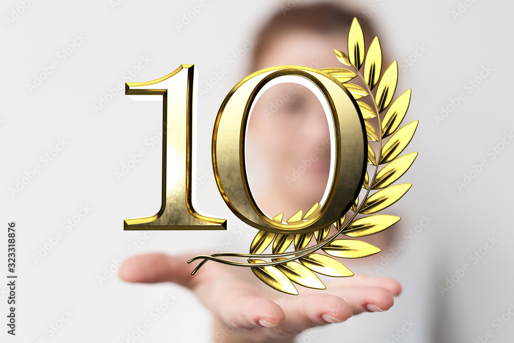 10 Anniversary 3d numbers. Poster template for Celebrating 10th ...
