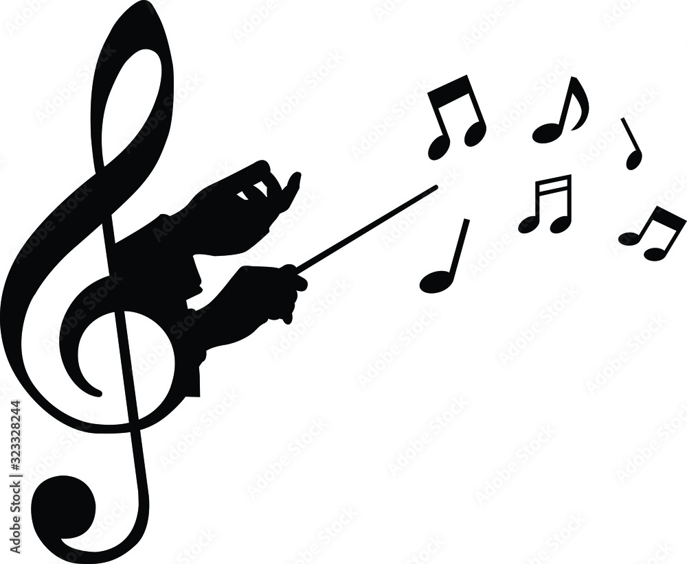 choir guide music, vector illustration Stock Vector | Adobe Stock