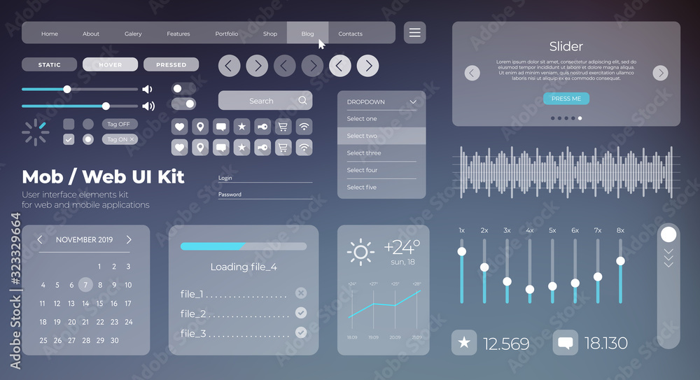 Flat Mobile Web UI Kit. Universal user interface for designing ... Flat Mobile Web UI Kit. Universal user interface for designing ...