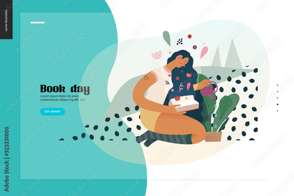 Watering webdesign template -World Book Day graphics -book week events ...