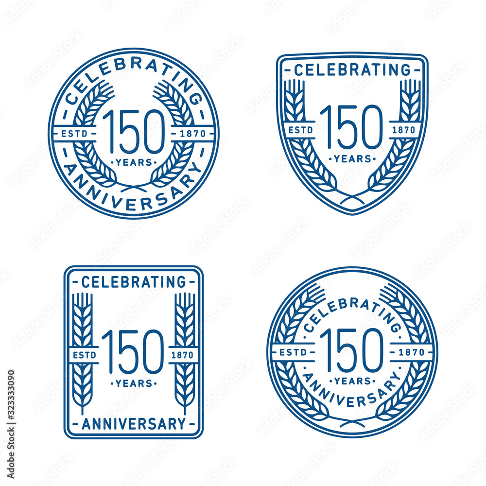 150 years anniversary celebration logotype. One hundred fiftieth ...