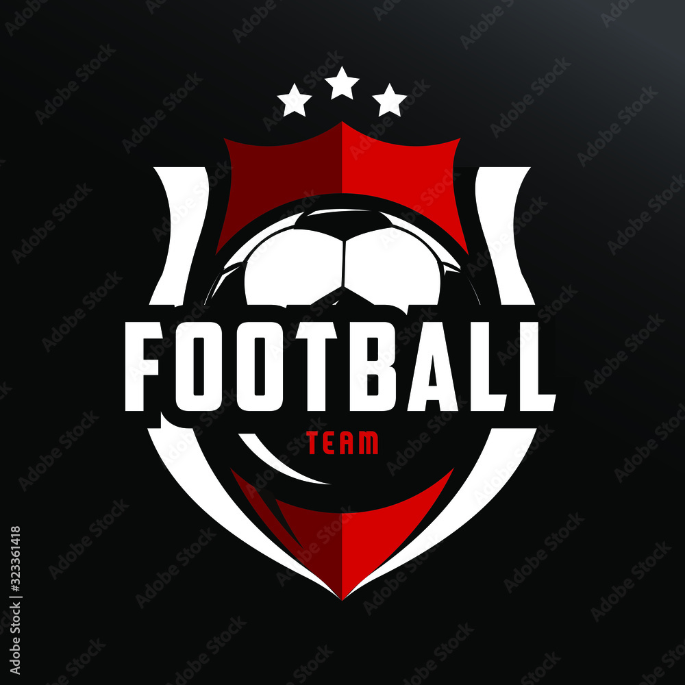 Soccer logo or football club sign badge. Football logo with shield ...