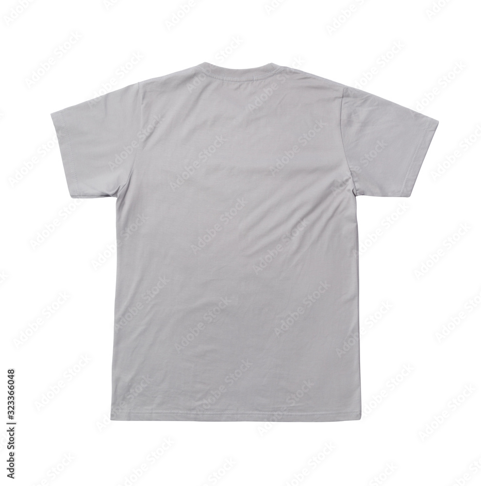 Blank grey t-shirt isolated on white background with clipping path ...