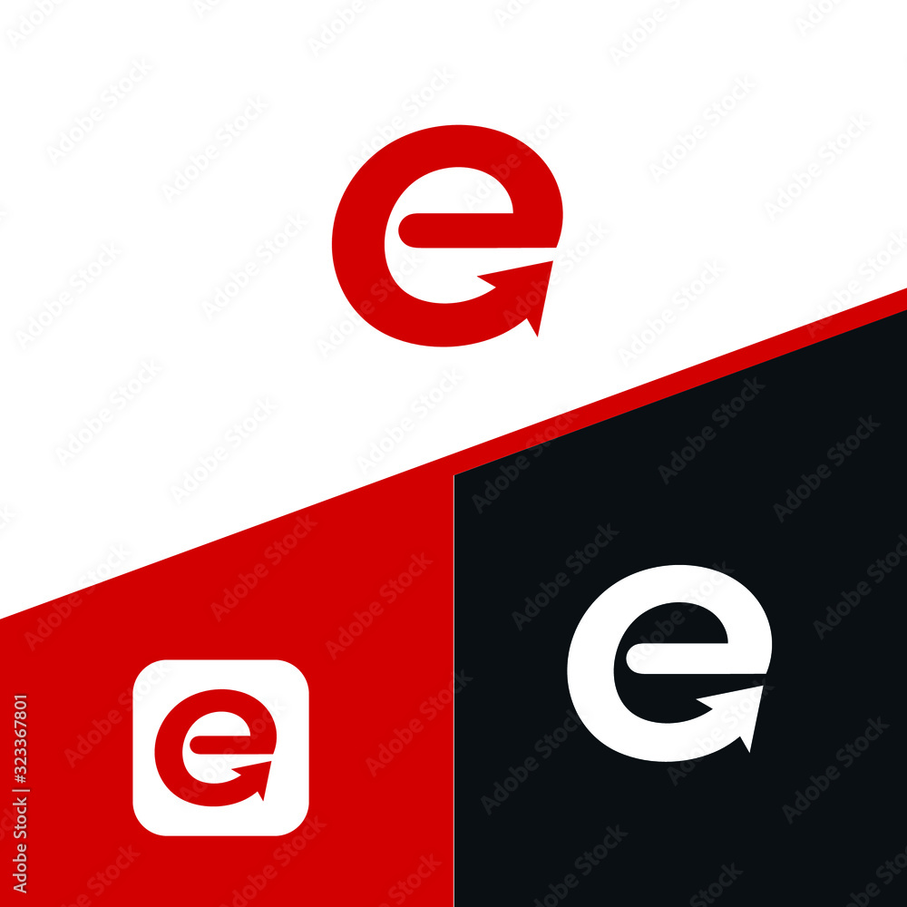 Letter E arrow logo icon design template elements. Vector color sign ...