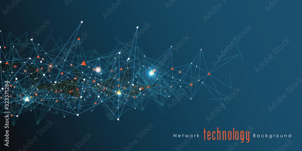 Abstract technology background with Big data. Internet connection ...