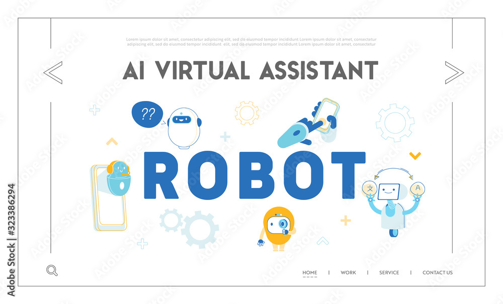Robots, Artificial Intelligence in Human Life Website Landing Page ...