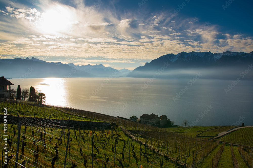 Foto de Genfer See in der Schweiz bei Saint Sarphorin do Stock | Adobe ...