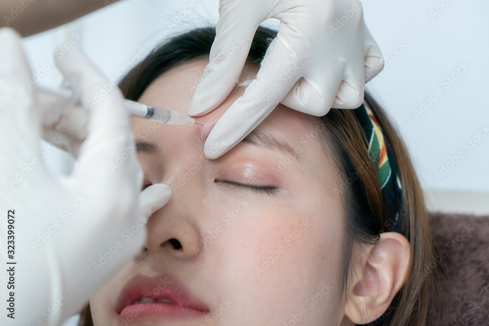 Botox, Filler injection for Asian female face. Plastic aesthetic facial ...