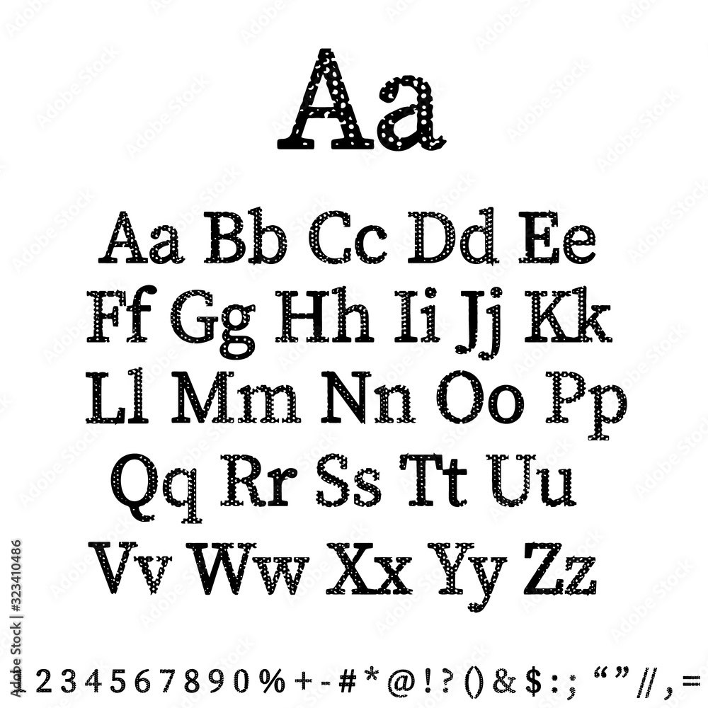 Dirty textured of typography grungy stamped alphabet font vector ...