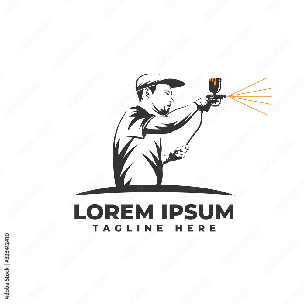 Spray Painters People Logo Vector Icon Illustration Stock Vector ...