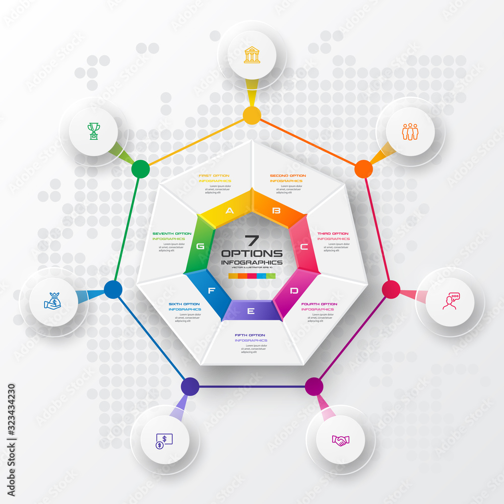 Heptagon infographic,Template for cycle diagram,Business concept 7 with ...