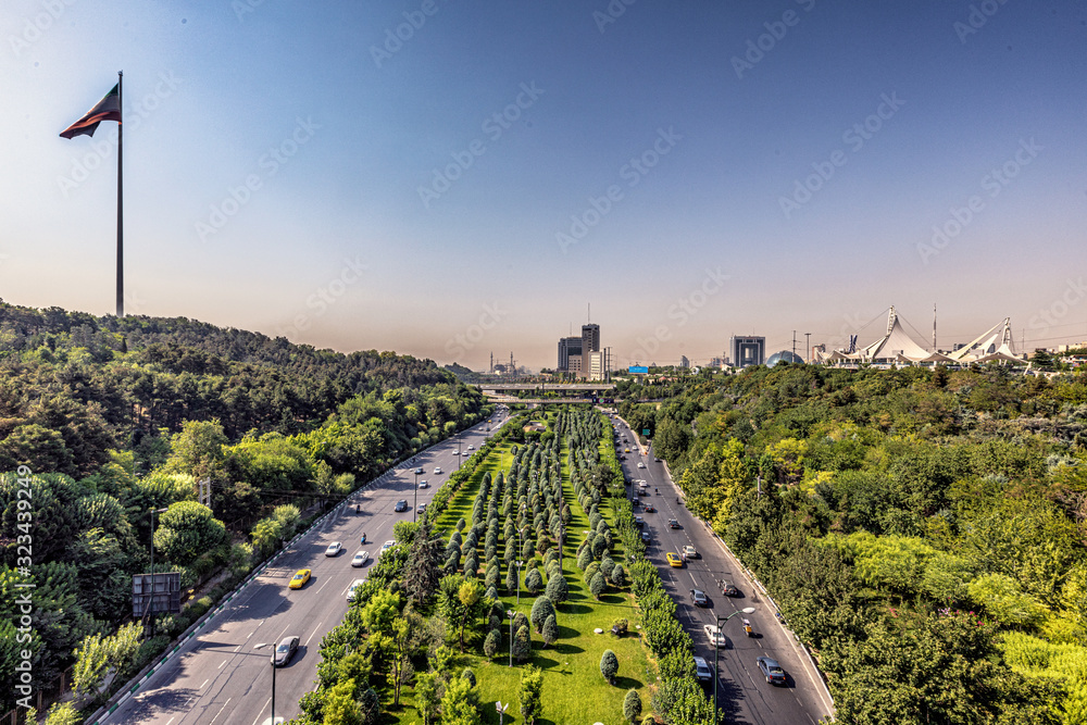 Tehran Tabiat Bridge view in Summer. A very popular landmark in Tehran ...