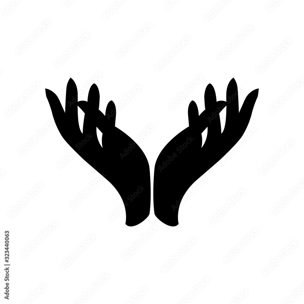 two hand icon vector. two hand logo illustration Stock Vector | Adobe Stock