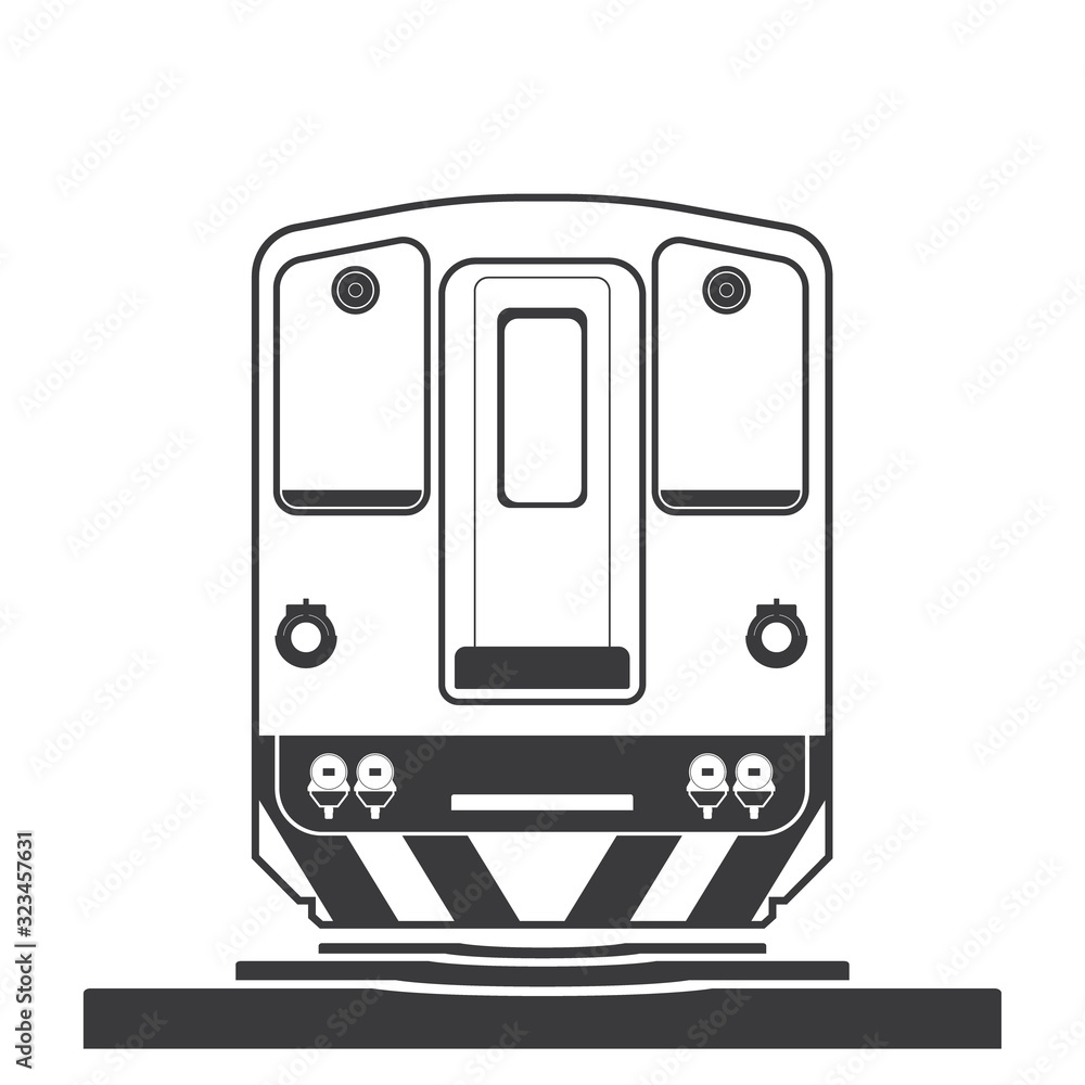 Simple graphic train vector drawing Stock Vector | Adobe Stock