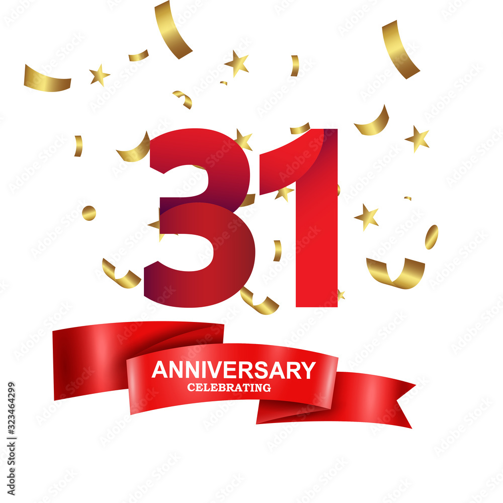 31 Years Anniversary Celebration Logo Vector Template Design ...
