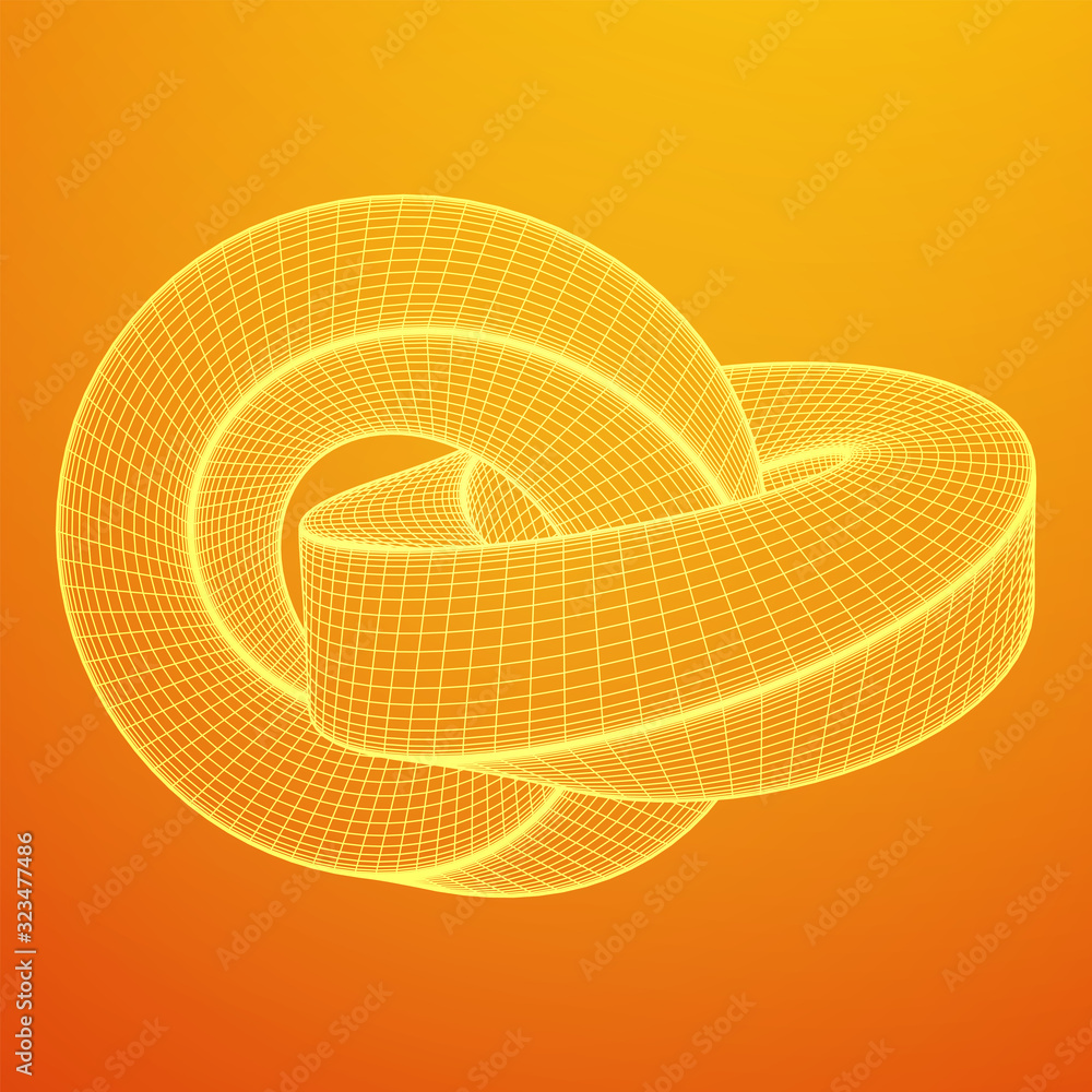 Mobius strip ring knot sacred geometry. Spatial figure with upturned ...