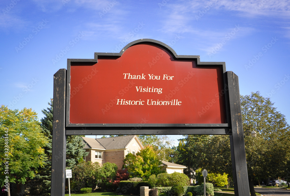 Thank you for visiting historic Unionville sign Stock Photo | Adobe Stock