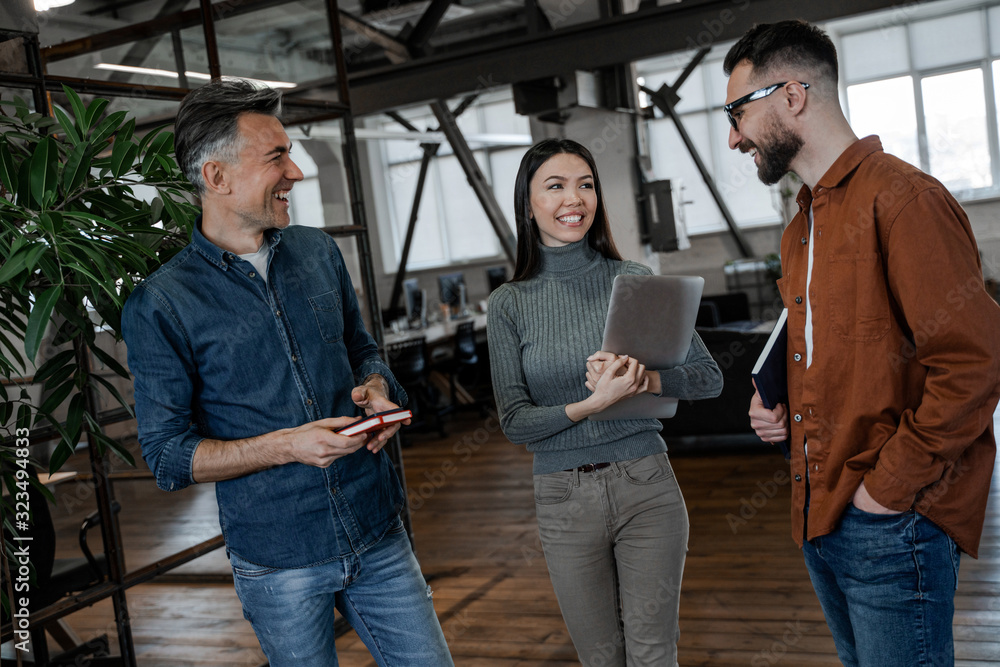 Work together, IT company office, creative space, communication of ...