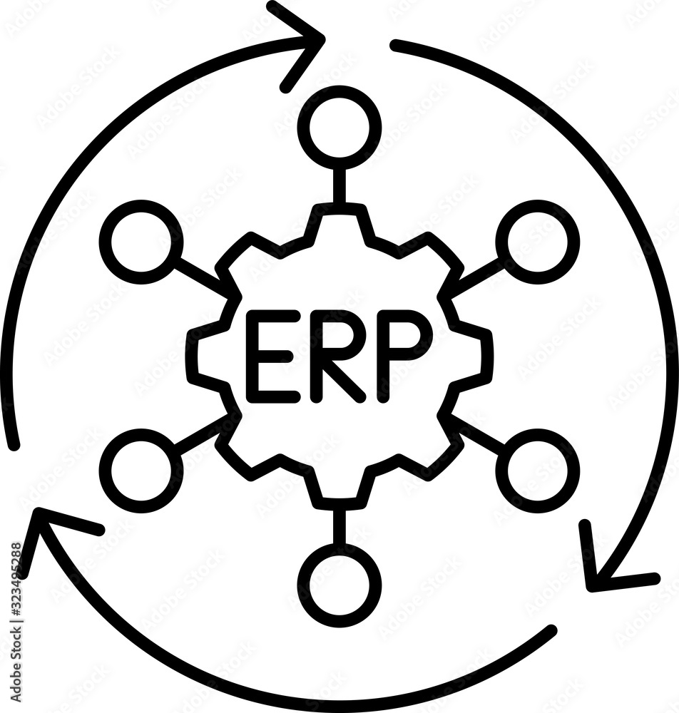 ERP system icon, vector illustration Stock Vector | Adobe Stock