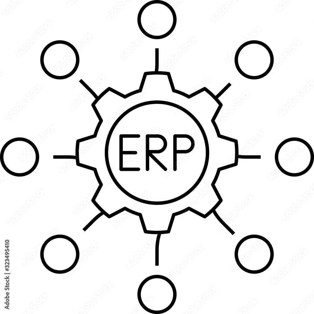 ERP system icon, vector illustration Stock Vector | Adobe Stock