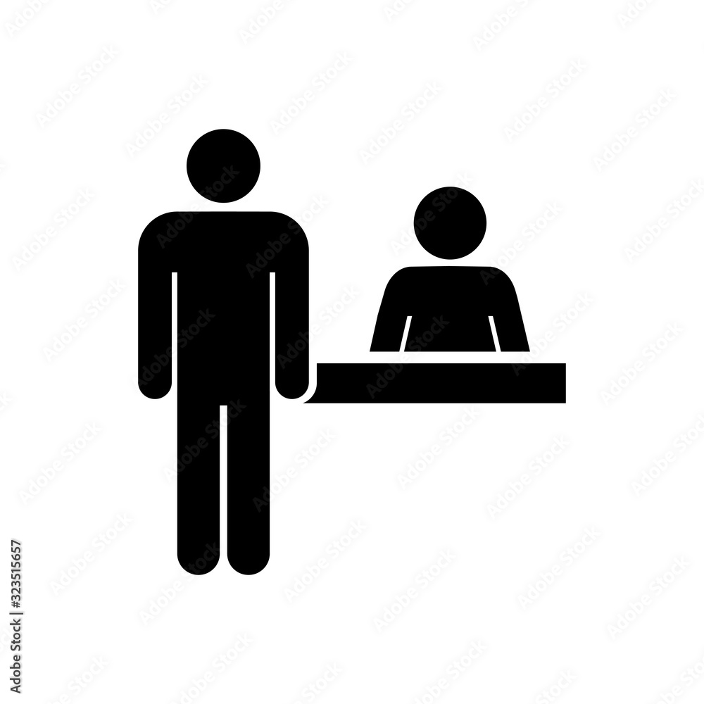 Reception symbol, check out icon, customer service desk sign – stock ...