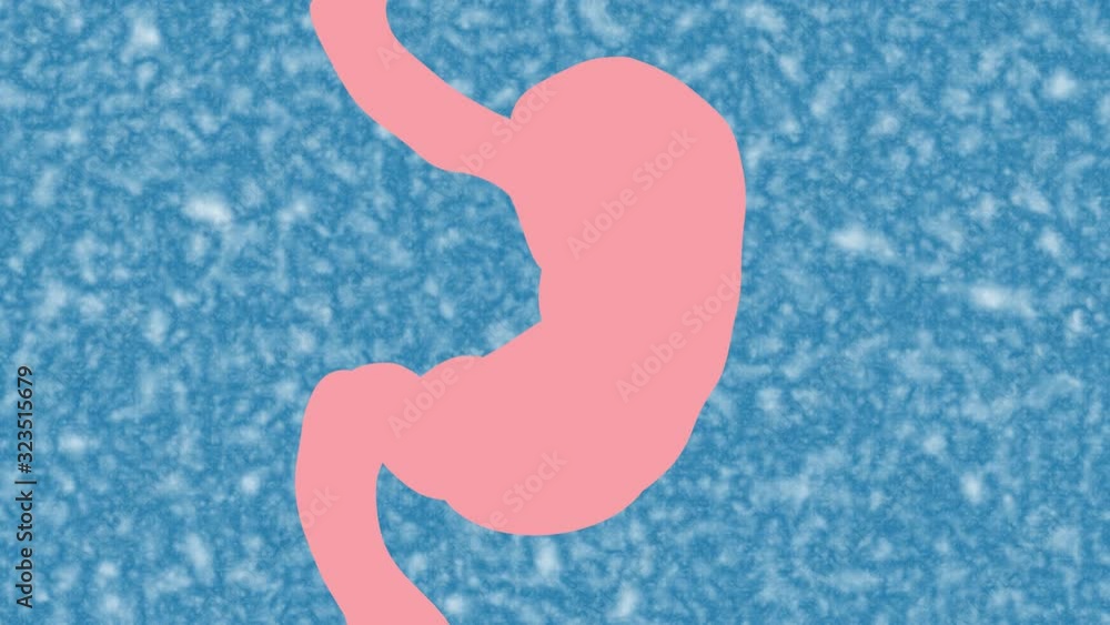 Cartoon stomach animated with movement. Stomach pain. Diarrhea. Sick ...