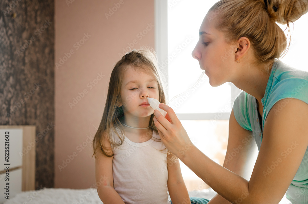 Mother using "Nose cleaner vacuum suction nasal mucus runny aspirator ...
