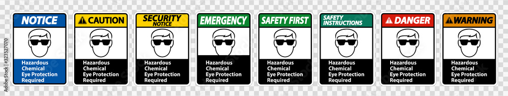 Hazardous Chemical Eye Protection Required Symbol Sign Isolate on ...