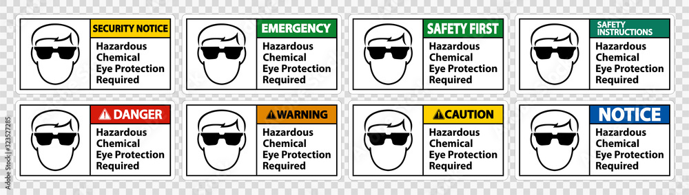 Hazardous Chemical Eye Protection Required Symbol Sign Isolate on ...