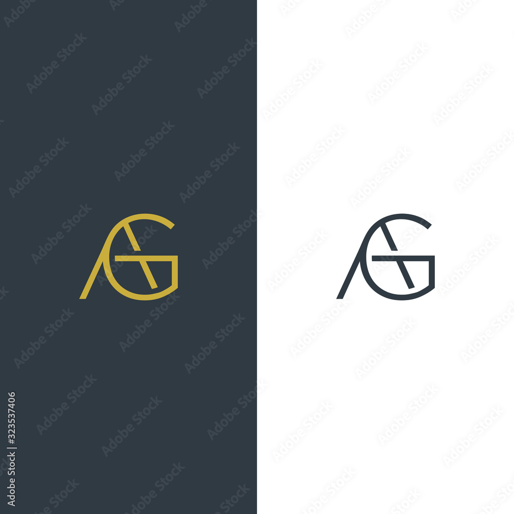 initial letter AG Letter Simple Premium Logo Design template. Stock ...