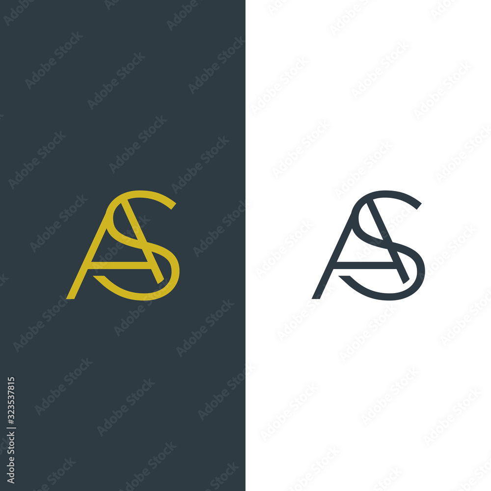 initial letter AS Letter Simple Premium Logo Design template. Stock ...