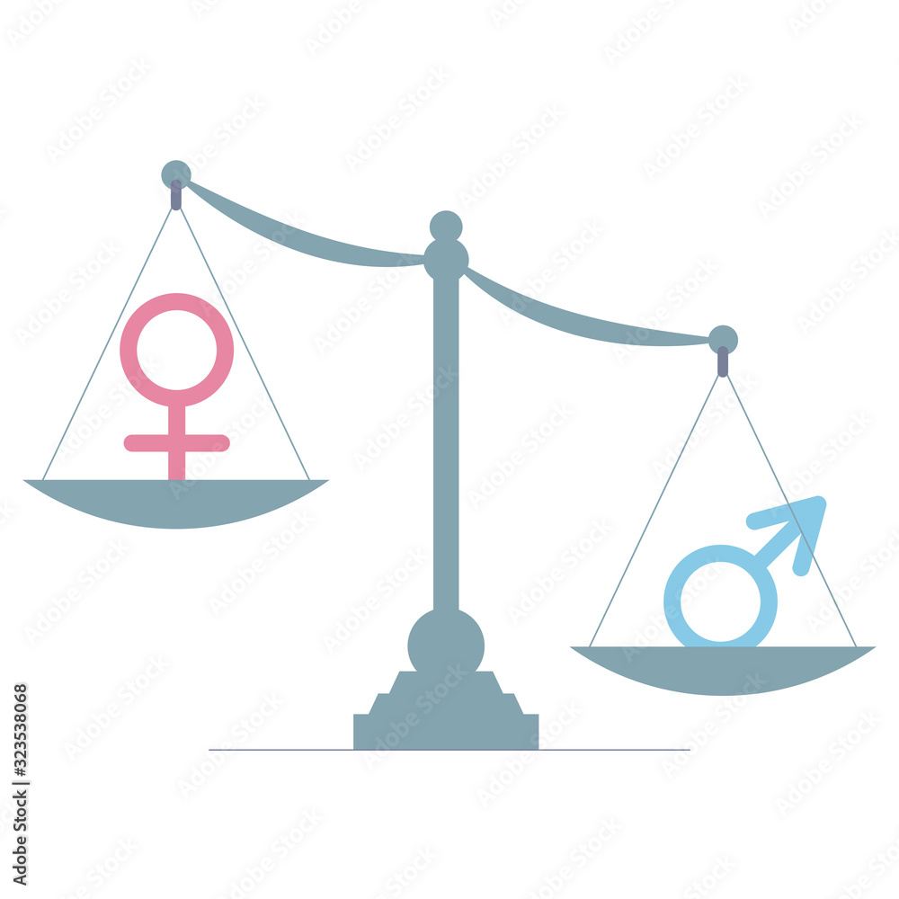 Discrimination and equality inequality based on sex and gender. Heavy ...